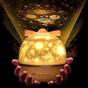 WIVIC Star Projector Night Light for Kids, Baby Projection Lamp for Bedroom 360 Degree Rotating Starry Projector with Color Change, Birthday Christmas Gifts for Boys Girls Children(6 Sets Films)