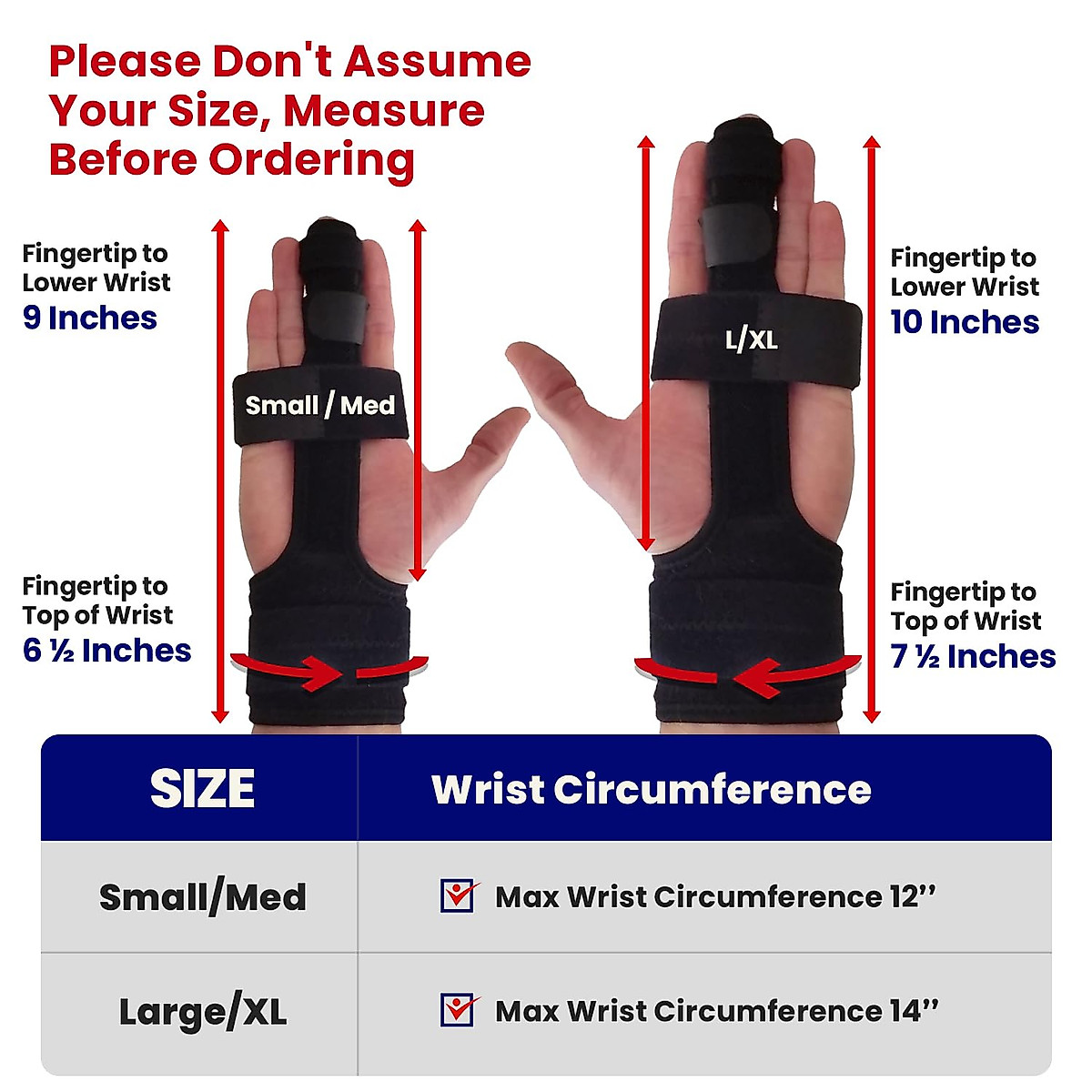 Trigger Finger Splint Middle Finger Brace | Middle Finger Splint For Broken or Fractured Middle Finger, Arthritis, Tendonitis, Tenosyvitis | Mallet Trigger Finger Straightener Immobilizer | LARGE