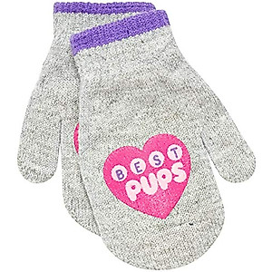 Nickelodeon Paw Patrol Girls Winter Hat and 2 Pair Mittens or Gloves (Age 2-7), Size Age 2-4, Paw Patrol Purple/Grey Mitten 2-4