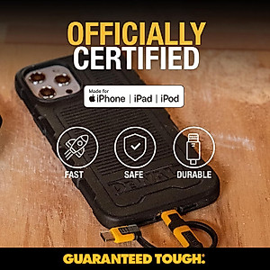 DEWALT 3 in 1 Retractable Multi Charging Cord, 3ft Fast Charger Cord, Multi Charger Adapter with Lightning/Type C/Micro USB Port for iPhones/Samsung Galaxy/PS/Tablets/More