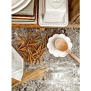 Mud Pie Spoon Rest Set, 5" dia, White