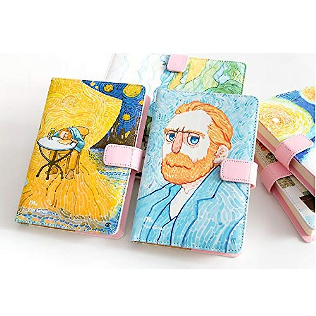 Van Gogh Notebook with Undated Calendar for 12 months, Kawaii Planner, Cute Notebook, Colorful Journals for Women, Premium Quality Paper, A5
