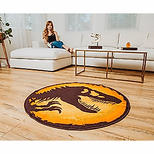 Ukonic Jurassic World Logo 39-Inch Round Area Rug