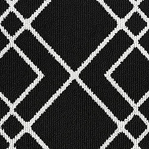 Nourison Modern Lines Modern Geometric Black 5' x 7' Area-Rug, Easy-Cleaning, Non Shedding, Bed Room, Living Room, Dining Room, Kitchen (5x7)