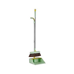 Broom with Dustpan Combo Set Brooms and Dustpan Set Foldable Dustpan Non-Stick Hair Dustpan Sweeping Brooms 180-degree Rotatable Brooms for Vertical Storage Broom Set Dust Pan and Broom Set