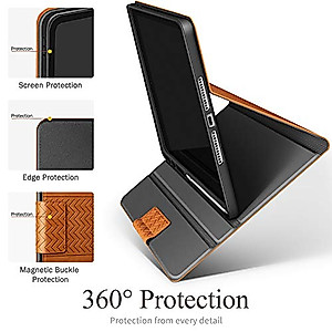 auaua Case for iPad 9th/8th/7th Generation 10.2 inch (2021/2020/2019 Released), with Pencil Holder, Vegan Leather, Auto Sleep/Wake Smart Cover (Brown)