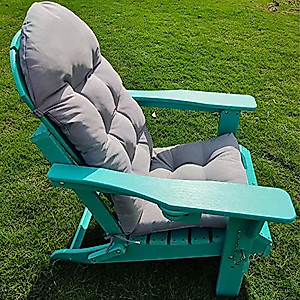 CCLIUGE Adirondack Chair Cushion, Rocking Chair Cushion with Ties, High Back Patio Chair Pad Indoor or Outdoor, Sunscreen Waterproof and Fade-Resistant, 44x19x4 inch, Light Grey, 1-Pack