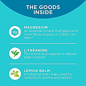 OLLY Kids Chillax, Magnesium Gummies Plus L-Theanine, Lemon Balm, Calm Chews for Kids 4+, Sherbet Flavor - 50 Count