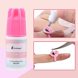 Embagol Lash Practice Kit For Beginners Professional Lash Mannequin Head With Replacement Eyelids, Glue Rings, Lash Glue Remover Tweezer Eyelash Extensions Training School Supplies
