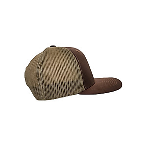 PNW Apparel Smokey The Bear Keep it Green Snapback Trucker Hat with Smokey The Bear Woven Patch (Brown/Tan)