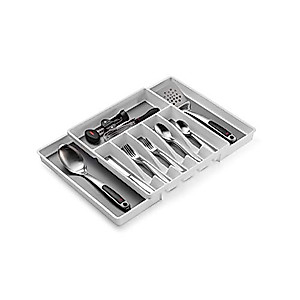 Expandable Cutlery Drawer Organizer, Flatware Drawer Tray for Silverware, Serving Utensils, Multi-Purpose Storage for Kitchen, Office, Bathroom Supplies