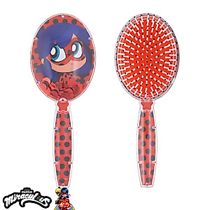 Miraculous Hair Brush with Magical Sparkling Stars Ladybug Confetti Hair Brush - Kids Hair Brush Ages 3+