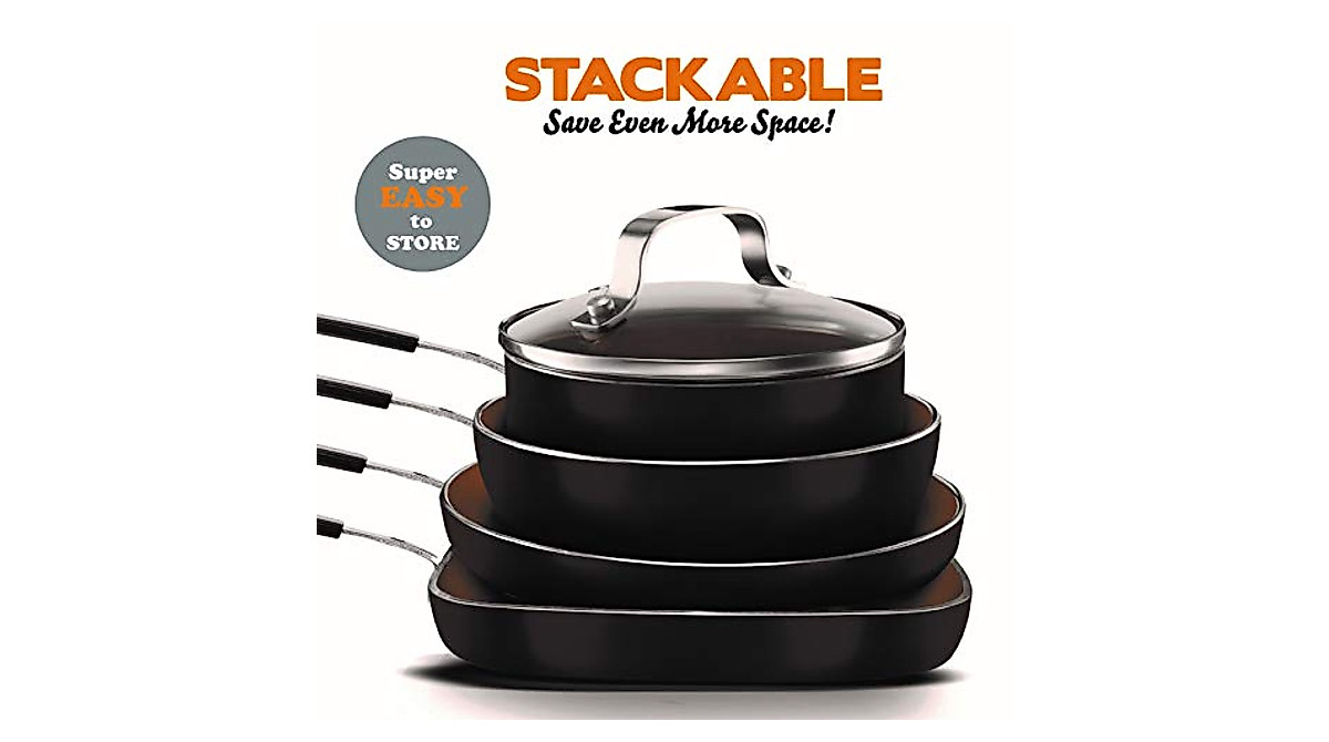Gotham Steel Mini Stackmaster 5-Piece Cookware Set