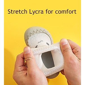 Infant Baby Boy Girls Socks Shoes Anti Slip Floor Socks with Soft Rubber Bottom Newborn Sock Boots for 0-3 age (S (13-18 Months), Khaki)