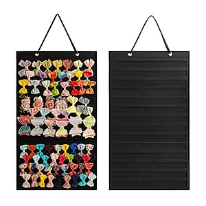Bow Holder For Baby Girls, Newborn Hair Bows Holder, Hanging Hair Clips Storage Organizer, Hair Clips Storage Hanger Display Stand For Girl Room (Black)
