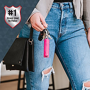 SABRE RED Pepper Gel with Snap Clip, 25 Bursts (5x Other Brands), 12-Foot (4-Meter) Range, Flip Top Safety, Gel is Safer, Maximum Strength OC Spray, Durable Hard Case, Ergonomic Finger Grip, Pink