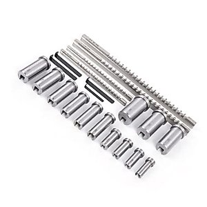 22 Piece Keyway Broach Kit Metric Size Metalworking Tool Bushing Spacer Set Bushing Metric Size 4mm B1, 5mmB1, 6mm C, 8mmC Broach with Tool Box, 13 Piece Bushing and 5 Piece Spacer Metalworking Tool