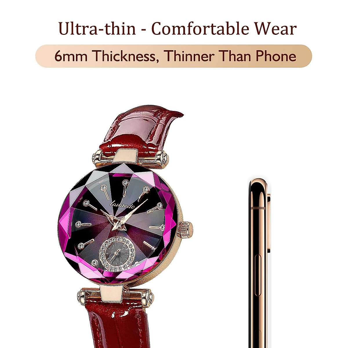 NN BEN NEVIS Watch, Watches for Women with Elegant Leather Strap, Fashion Analog Creative Diamond Dial Wrist Watch, Jewelry Gift for Wedding Anniversary Birthday