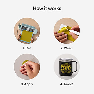 Cricut Premium Permanent Vinyl Roll (12 in x 15 ft), Weather-Resistant, Dishwasher-Safe & Fade-Proof, Compatible with Cricut Cutting Machines, Create Signs, Labels, & Personalize DIY Project, Gold