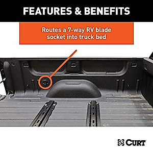 CURT 56080 7-Foot Vehicle-Side Truck Bed 7-Pin Trailer Wiring Harness Extension , Black