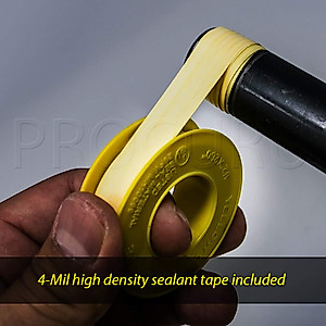 PROCURU 1" OD x 12" (1Ft) x 3/4"MIP x 3/4"FIP Universal Gas Flex Connector Kit with Gas Valve, Weatherproof MaxFlow Stainless Steel Tubing for Tankless Water Heater (Blue B1 Series)