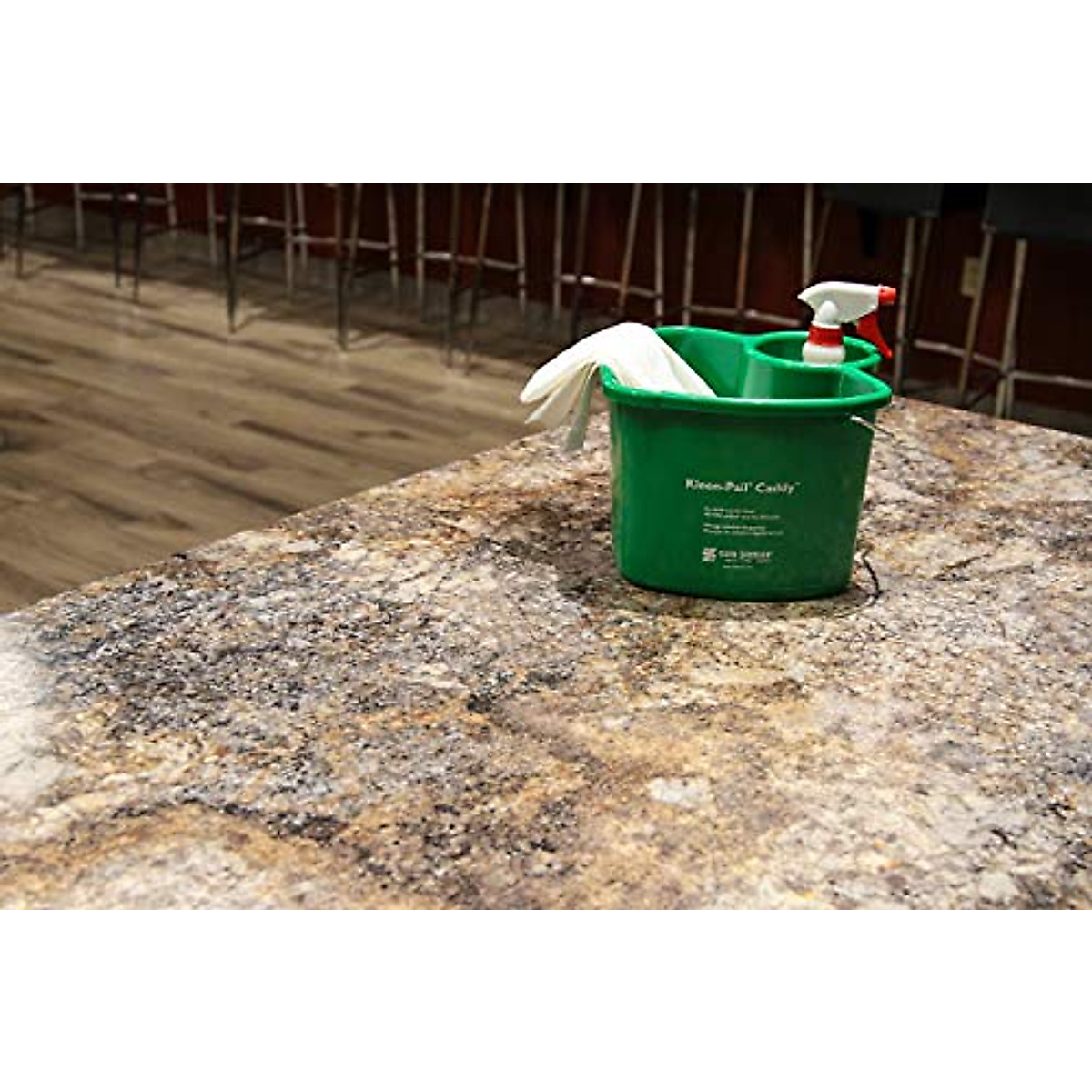 San Jamar KP500 Kleen-Pail Commercial Cleaning Caddy System, Green