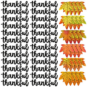 48 Pcs Thanksgiving Wood Cutout Cards Sign Maple Leaf Placemats Set 24 Rustic Place Cards Sign 24 Artificial Maple Leaves Fall Wedding Decor Thanksgiving Table Decor for Autumn Home Dinner Decorations
