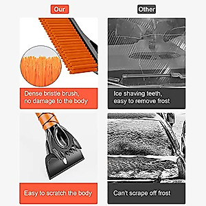DOTAATDW 44 Inch Extendable Snow Brush and Ice Scraper for Car Windshield, 360° Pivoting Snow Scraper with Foam Grip for Car, Trucks, or SUV Window and Windshield