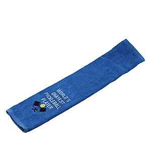 Pickleball Towel World's Okayest Pickleball Player Embroidered Sports Teem Hand Towel Gift for Pickleball Player (World's Okayest Pickleball)