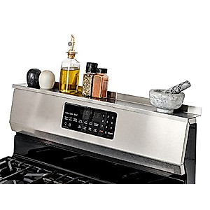 StoveShelf 30" Length Stainless Steel Finish Magnetic Shelf for Kitchen Stove - Kitchen Storage Solution with Zero Installation - Over Stove Spice Rack Organizer