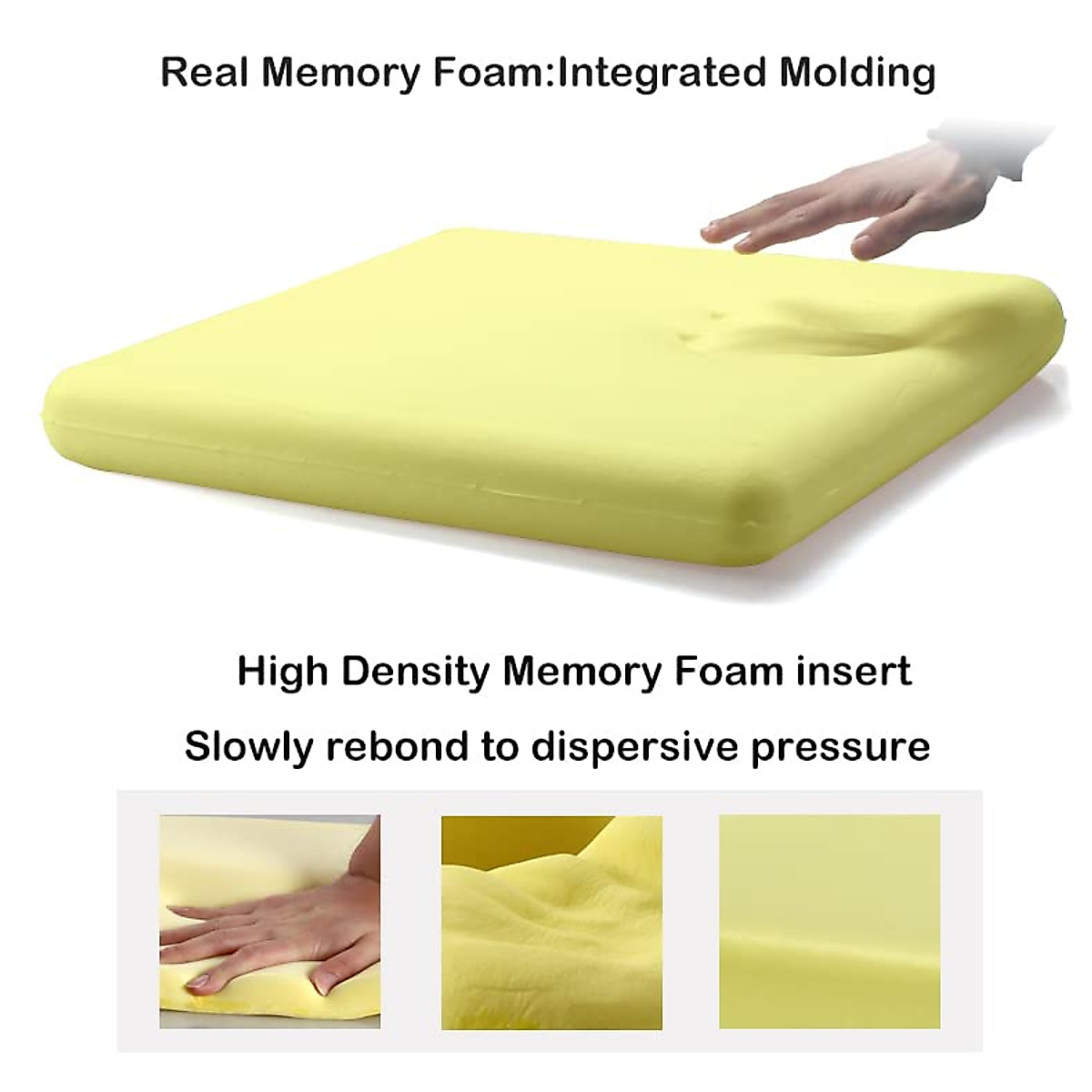 Sigmat Recliner Cushion for Elderly with Memory Foam 20x20x3 Inches Large Square Seat Cushion for Recliner Chair, Floor Pillow, Truck Seat Cushion Camel