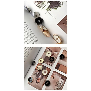 12PCS Four-Eye Metal Button Suit Buttons Crafts Button Decorative Buttons for Sewing DIY (10mm, Gold)