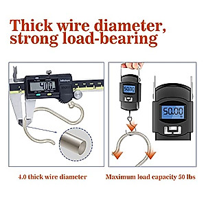 Nickel Shower Curtain Hooks Rings, Never Rust Proof and Durable Aluminum Shower Curtain Rings, Set of 12 S Hooks Hangers for Shower Rod, Pots and Pans, Plants, Clothing, Towels, etc.（Nickel）