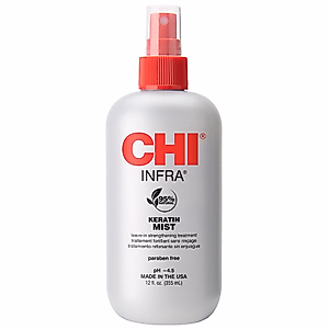 CHI Keratin Mist, Strengthening Hair Spray For Restoring Softness & Protecting Against Heat Damage, Paraben-free, 12 Oz