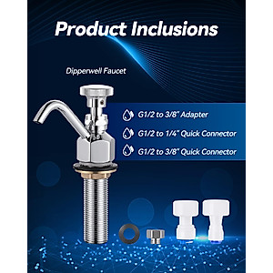 Dipper Well Faucet, iVIGA Coffee Shop Bar Counter Sink Faucet, Brass Commercial Food Washing Tool for Washing Coffee Ice Cream Spoon Utensils Accessory Kitchen Equipment, with Quick Connector