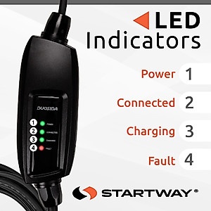 DUOSIDA Level 2 EV Charger – 16A, 25FT Portable J1772 Charging Station | Startway Edition