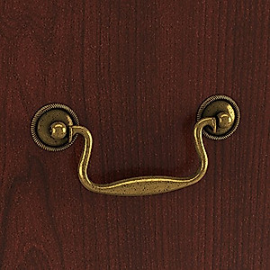 Bush Furniture Saratoga Executive Desk in Harvest Cherry and Black