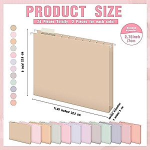 Yaomiao 24 Pack Hanging File Folders Letter Size Expanding File Folders with 1 Inch Expansion Hanging File Folders for Filing Needs(Bright Color)