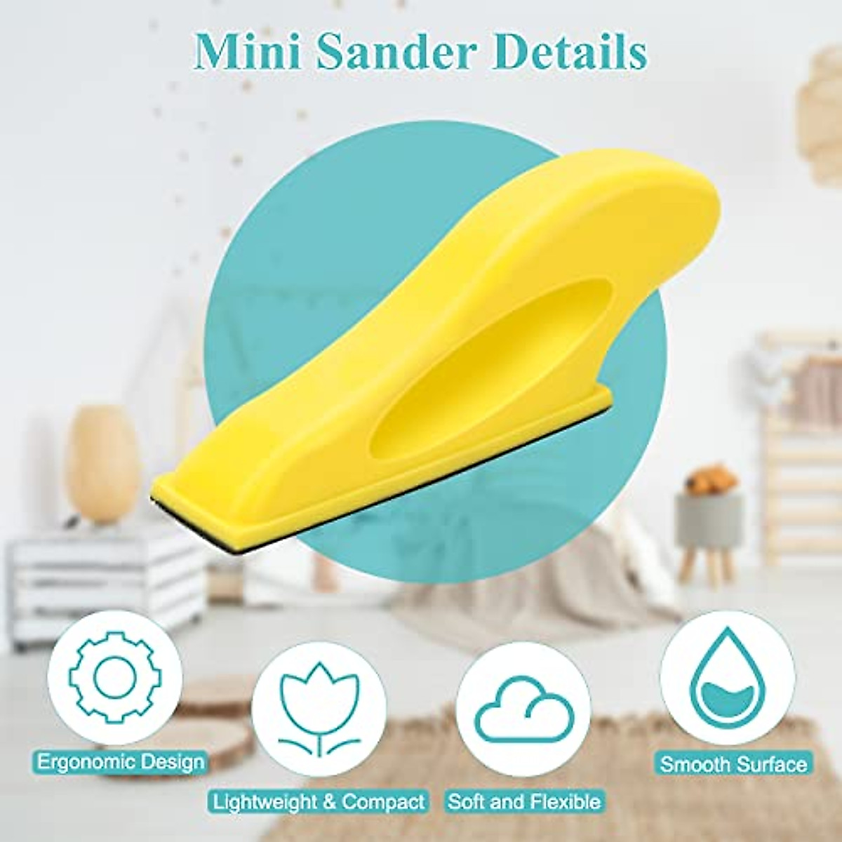 80+1P Mini Detail Sander Kit, AngleKai Micro Sander Set Detail Mini Sander for Small Projects, 8 Micro Detail Sander Paper 40/60/80/120/150/220/400/600 Grits Mini Detail Sander Paper for Wood Crafts