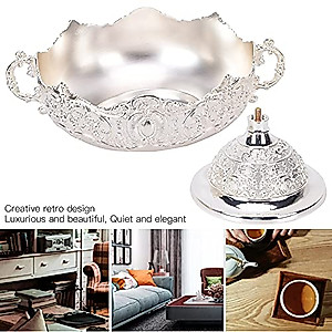 TOTITOM European Fruit Plate Tray Trinket Dish Snack Tray Zinc Alloy Bowl Ornaments with Retro Design for Candy Storage Food Serving Tray Apply to Kitchen/Dining Room/Outdoors Party