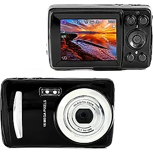 eDealz 16MP Megapixel Compact Digital Camera and Video with 2.4" Screen and USB Cable Black