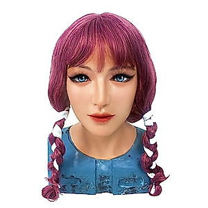 SHMCOFE Crossdressing Silicone Female Mask Headwear Mask For Crossdressers Cosplay Halloween Transgender