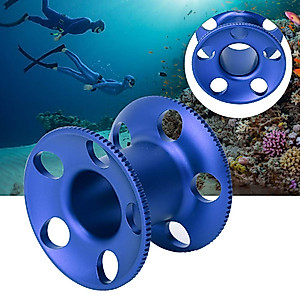 Aluminum Alloy Diving Reels, Lightweight Underwater Finger Spool Reel for Free Diving Snorkeling (Blue)