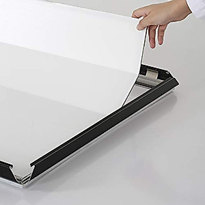 M&T Displays Portable Snap Poster Frame 30x40 Inch Black 1.25" Aluminum Profile Front Loading Wall Mounting Photo Picture Document Certificate Sign Holder Mitered Corner Anti Glare Cover