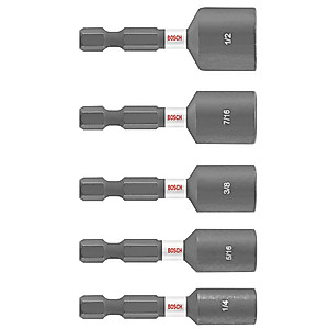 BOSCH ITNSV105 5-Piece 1-7/8 In.Impact Tough Nutsetters Assorted Set