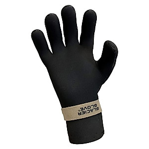 Glacier Glove Men's Perfect Curve Waterproof Fleece-Lined Blind Stitched Neoprene Gloves | Seamless Palm | Pre-Curved Fingers, Black, Small