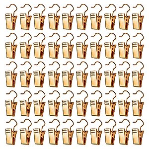 Hyamass 50pcs Metal Hook Clips Hanging Curtain Clip Hanger Wire Holder Home Decoration, Photos, Art Craft Display (Copper Gold)