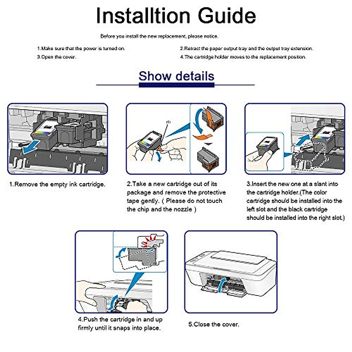 Sellyaha Ink Cartridge Replacement for Canon PG-245XL CL-246XL Compatible with Canon PIXMA IP2820 MG2420 MG2520 MG2522 MG2525 MG2555 MG2920 MG2922 MG2924 MG3020 MX490 MX492 Printer