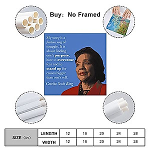 Coretta Scott King Poster Black Female Inspirational Quote Posters Famous African American Women Poster Canvas Painting Wall Art Poster for Bedroom Living Room Decor 12x12inch(30x30cm) Unframe-style-3