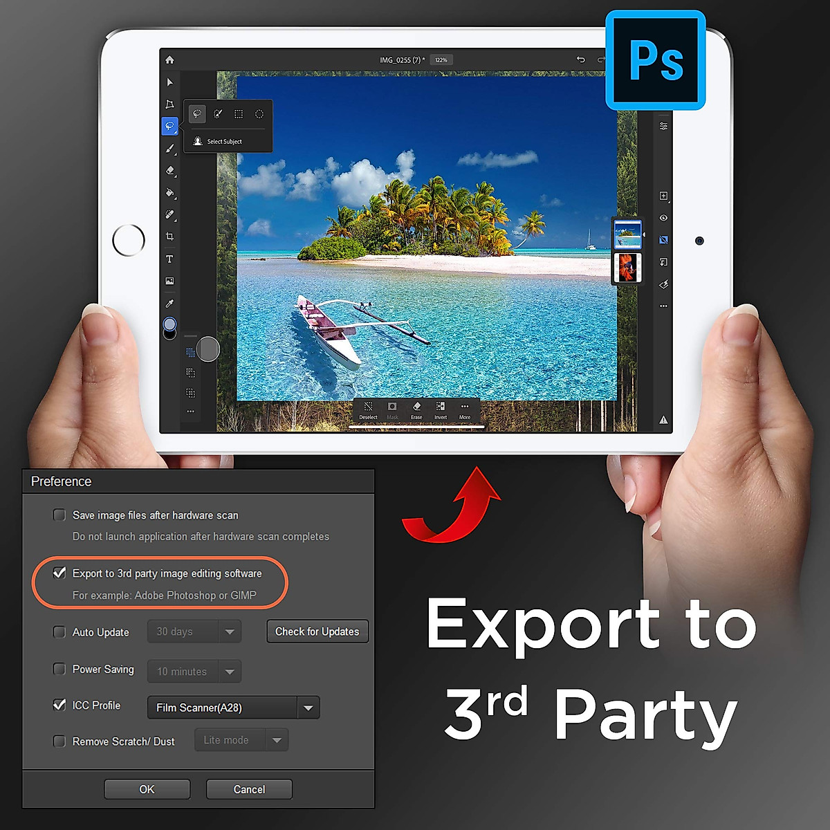 Plustek OpticFilm 135i - Automatic Film & Slide Scanner, Batch converts 35mm Slides & Film Negatives, Support 3rd Party Editing Software Export, Max. 7200 dpi